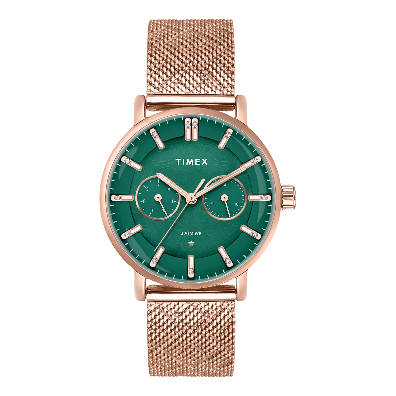 TIMEX Green Round Dial Analog Women's Watch - TWEL20302