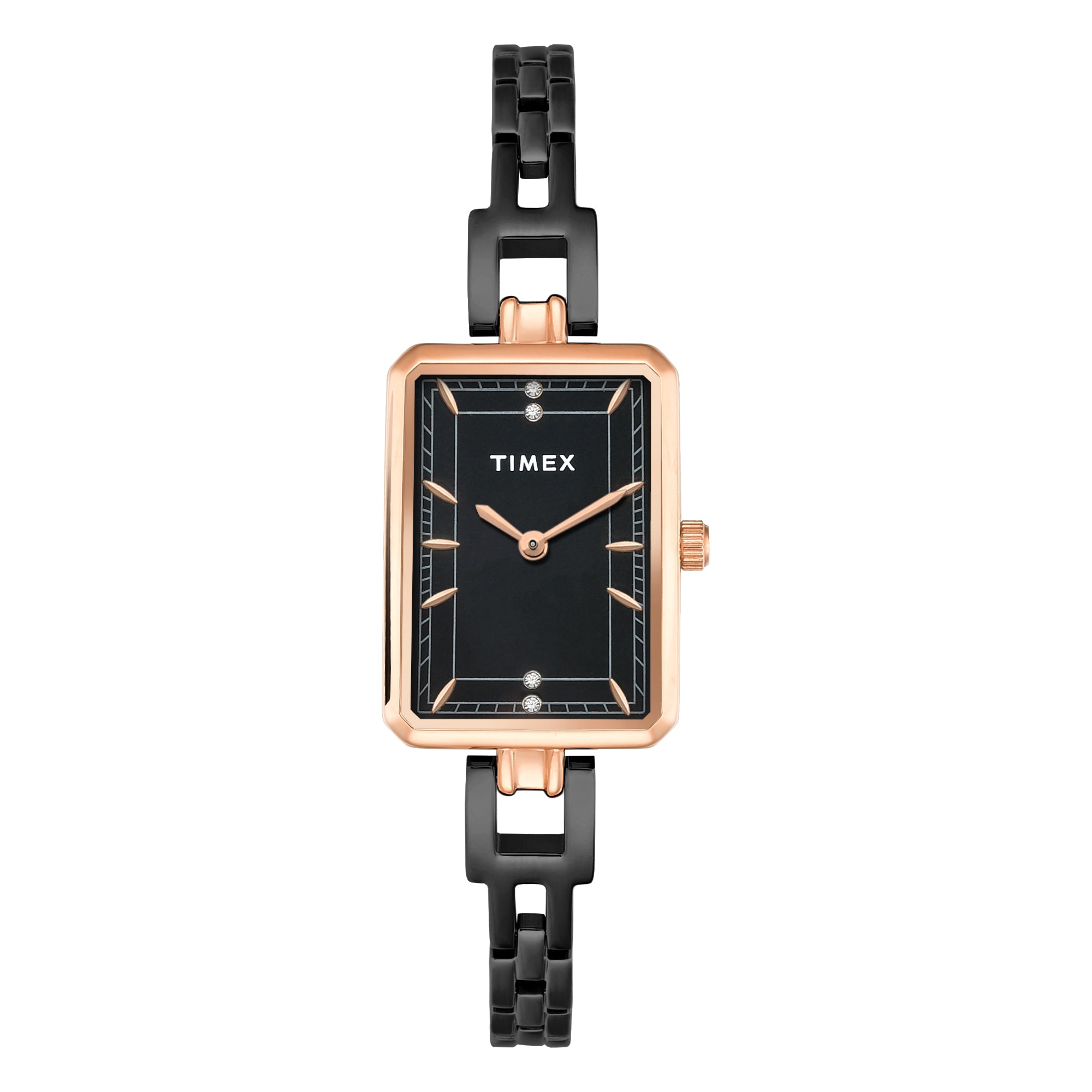 TIMEX Black Rectangle Dial Analog Women's Watch - TWEL22803