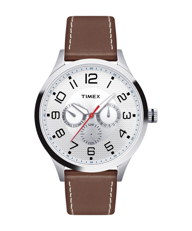 Timex Fashion Men's Quartz Analog Silver Dial Round Case Multifunction