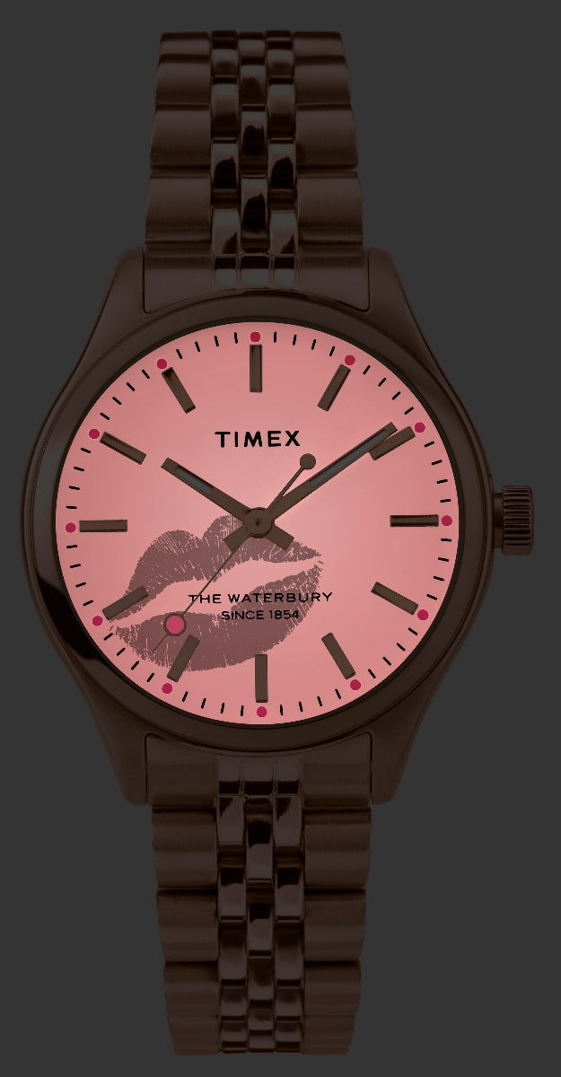 Timex Global Women's Rose Gold-Tone Dial Case Stainless-Steel Function