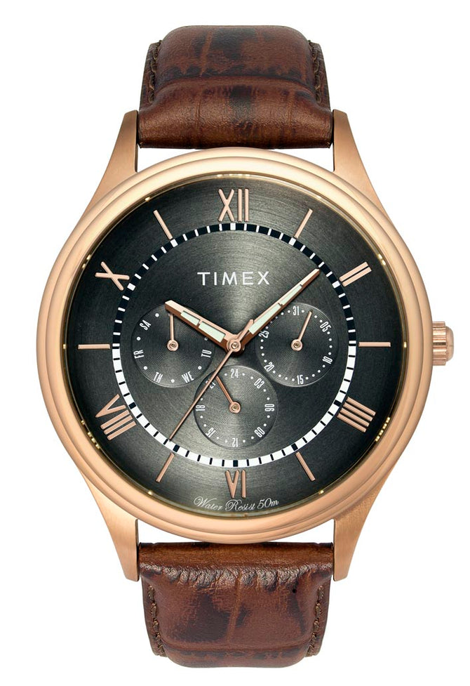 Timex Fashion Men's Blue Dial Round Case Multifunction Function Watch